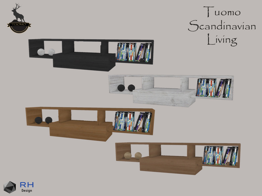 The Sims Resource - Tuomo Nordic Wall TV Stand