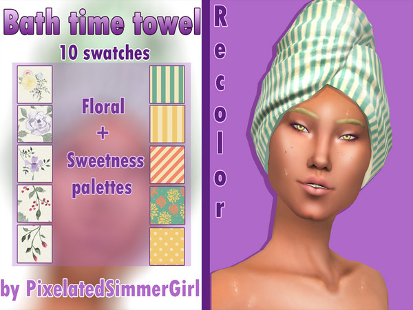 The Sims Resource | Bath time head towel SPA DAY RECOLOR