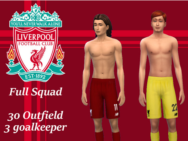 The Sims Resource | Liverpool FC Home shorts (full squad) REQUIRES ...