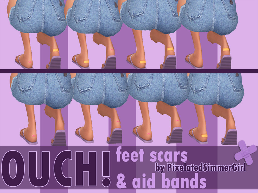 The Sims Resource - OUCH! Band aids & feet scars pack