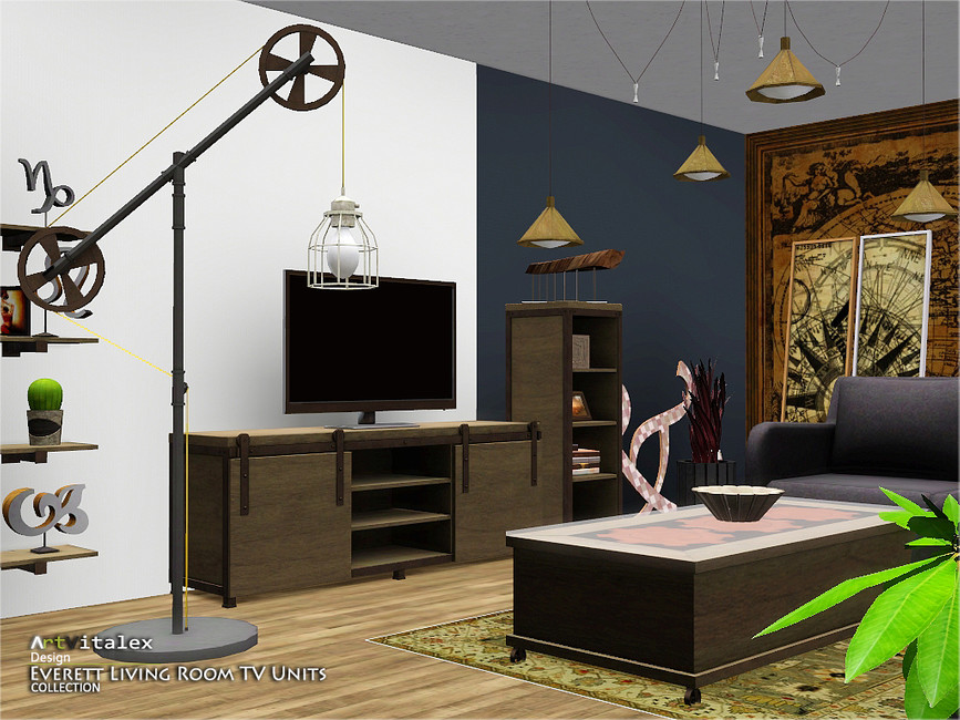 The Sims Resource - Everett Living Room TV Units