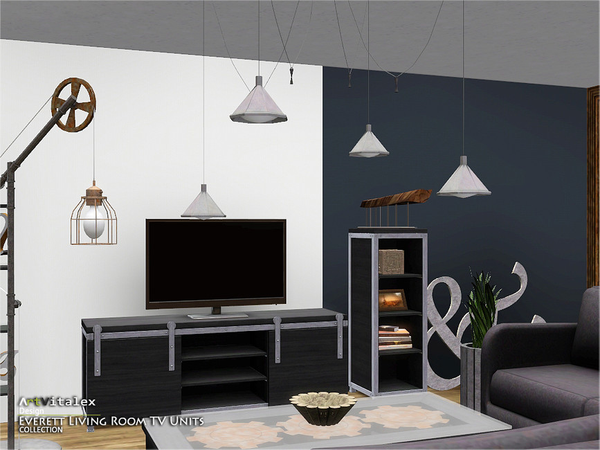 The Sims Resource - Everett Living Room TV Units