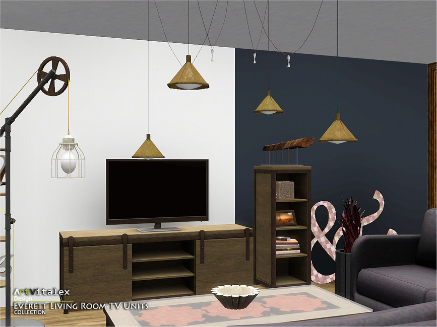 The Sims Resource - Everett Living Room TV Units