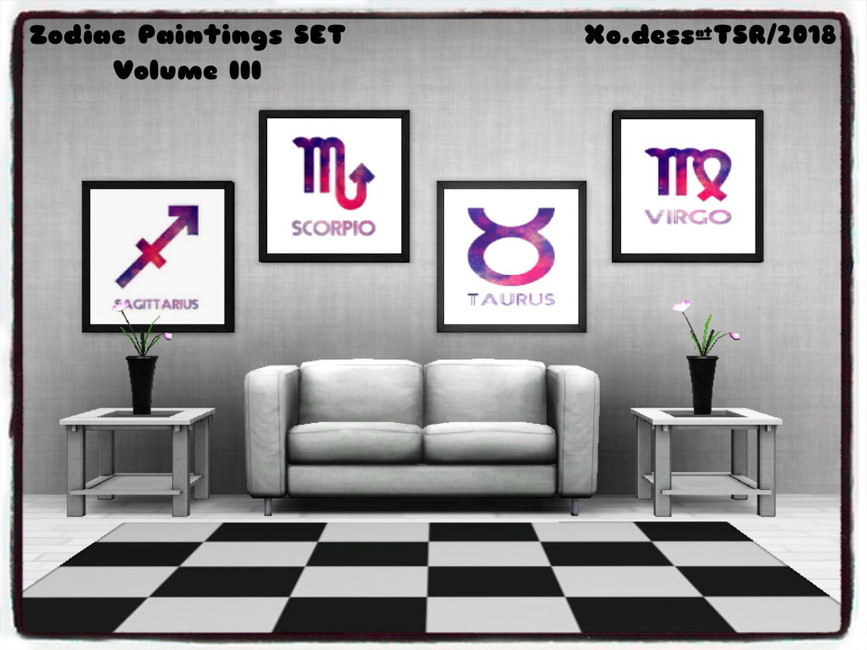 The Sims Resource - Dess_Zodiac Paintings SET. VIII*