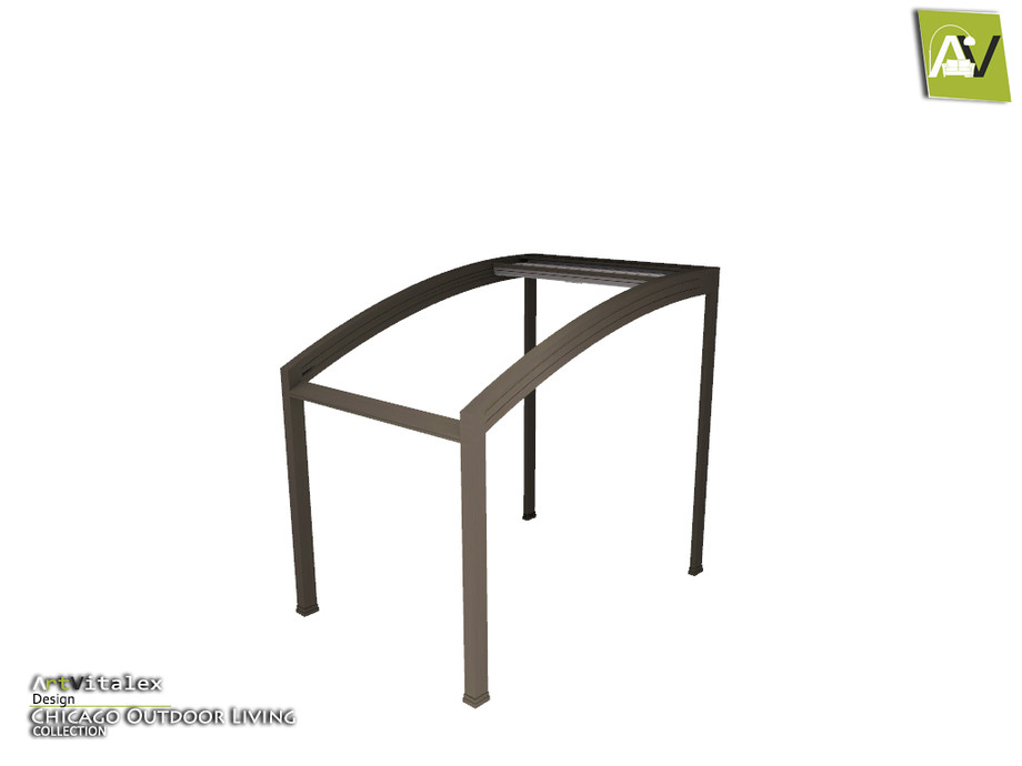 The Sims Resource - Chicago Pergola Awning Top Section Open