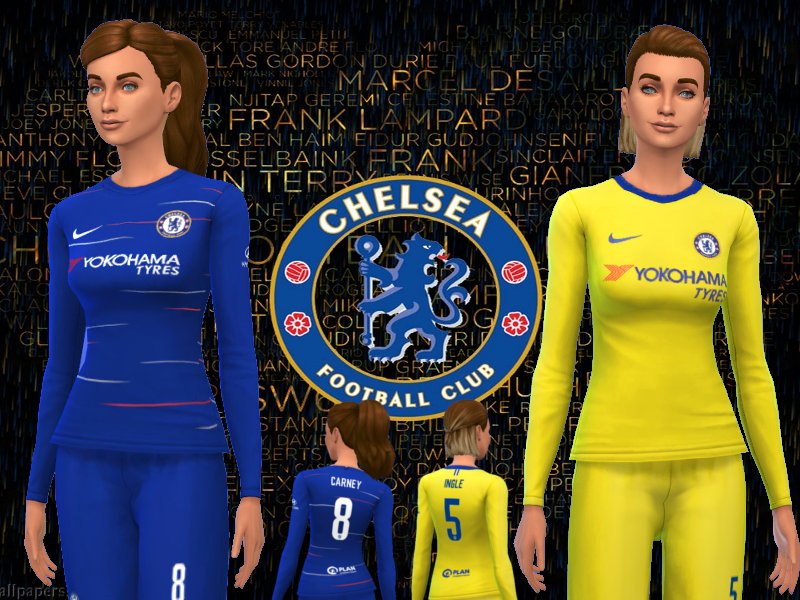 The Sims Resource | Chelsea FC Women jerseys 2018/19