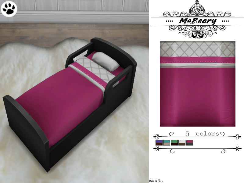 The Sims Resource | Toddler Bed RECOLOR