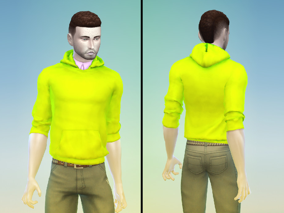 The Sims Resource | Casual Hoodie and Button-Up Shirt v1 For Men
