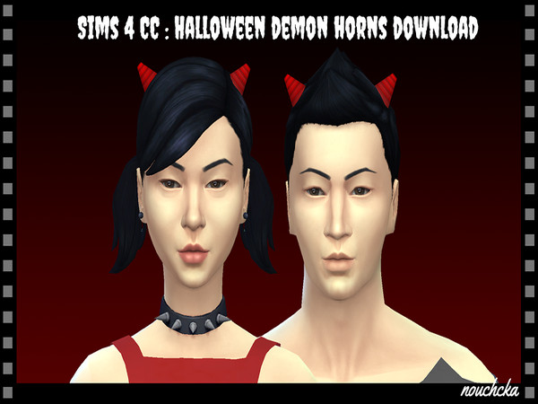 The Sims Resource | Halloween demon horns for females and males