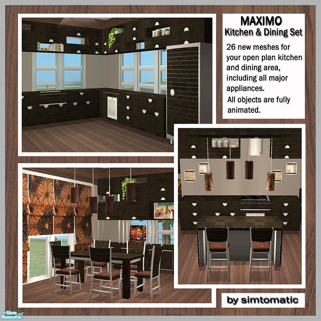 The Sims Resource - MAXIMO Kitchen & Dining Set