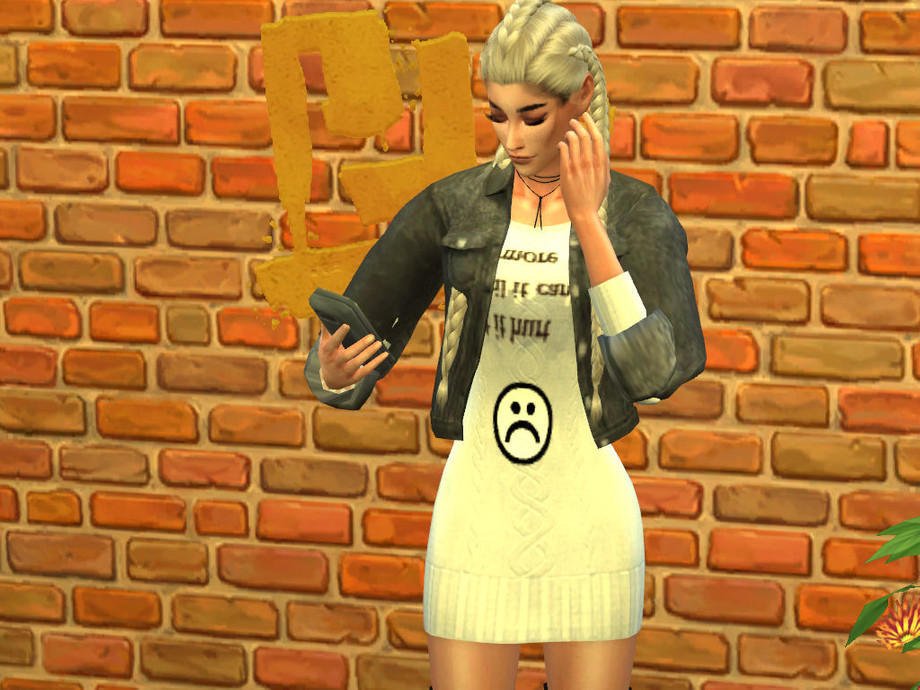 The Sims Resource | Sad sweater / Depressed sweater Upside down text