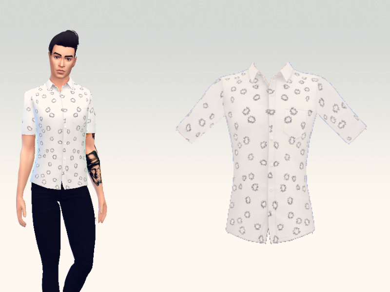 The Sims Resource | White Button Up Shirt