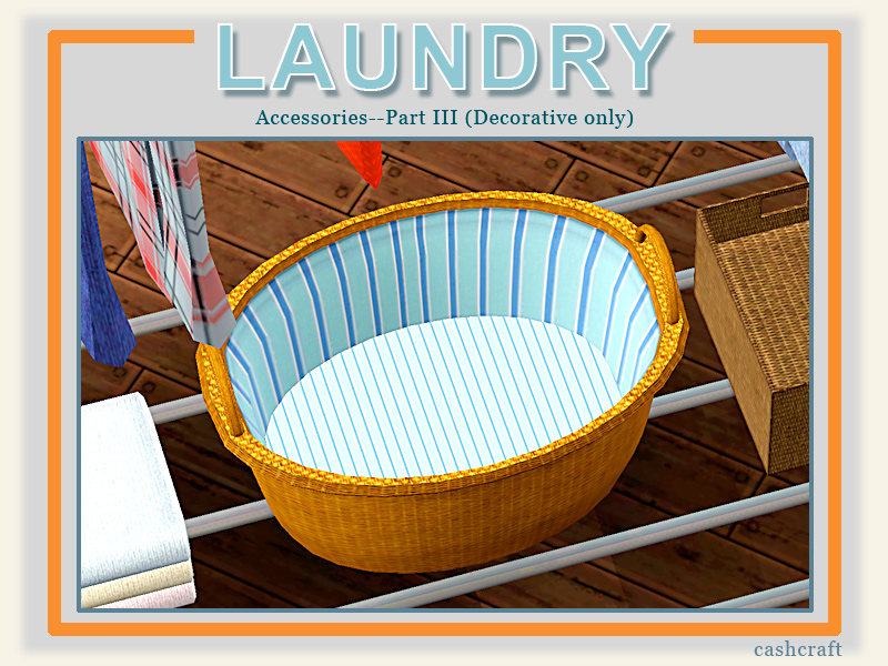 The Sims Resource | Modern Laundry Wicker Basket