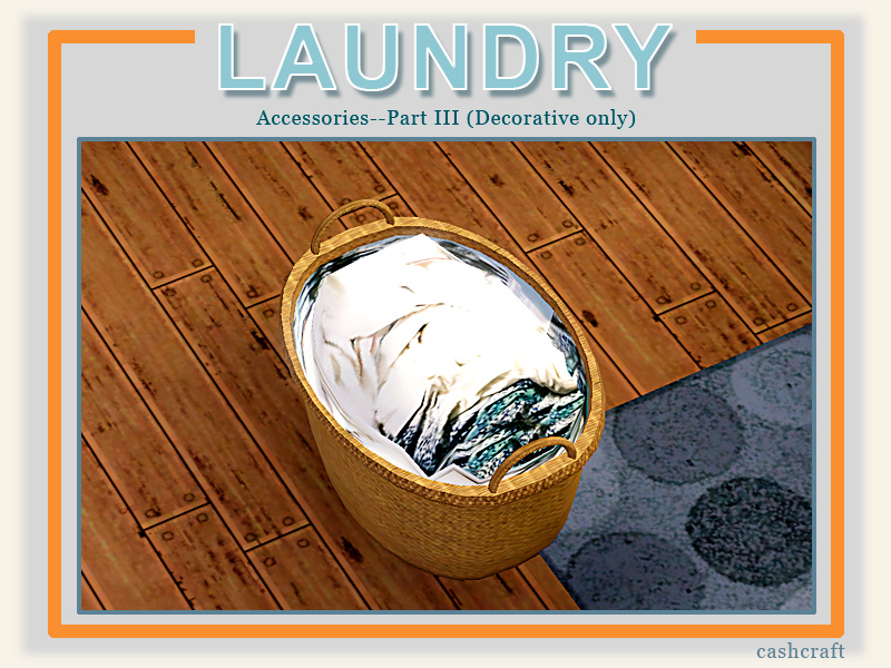 The Sims Resource | Modern Laundry Basket with Clothes
