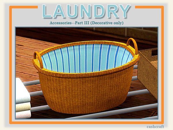 The Sims Resource | Modern Laundry Wicker Basket