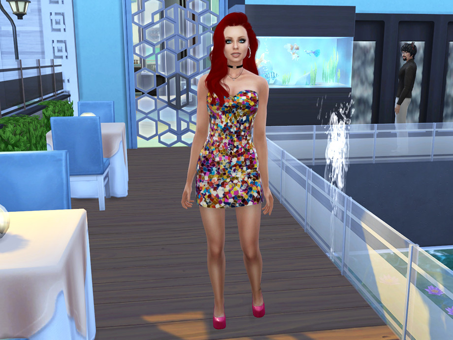 The Sims Resource | Colorful Confetti Sequin Mini Dress