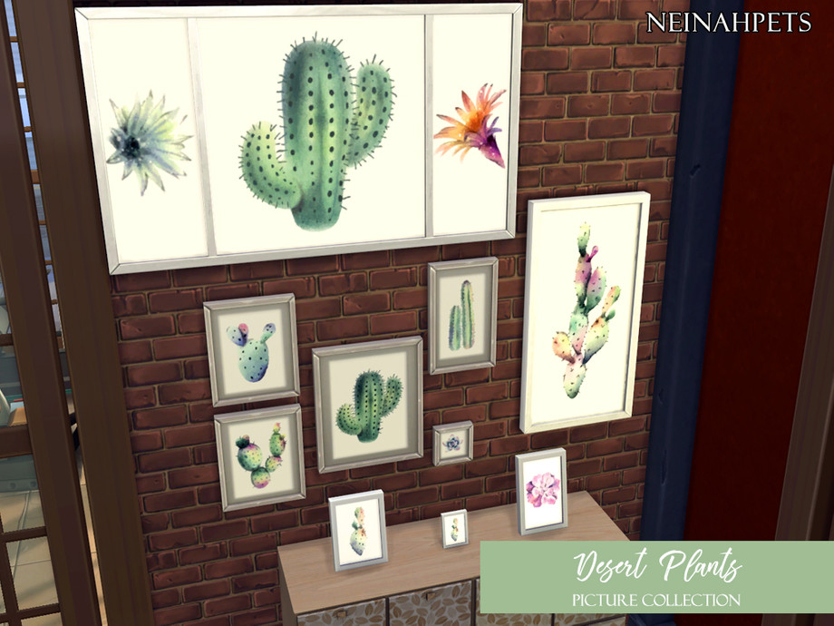 The Sims Resource | Desert Plants - Cluster Paintings