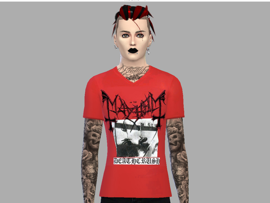 The Sims Resource | Black Metal T-Shirts