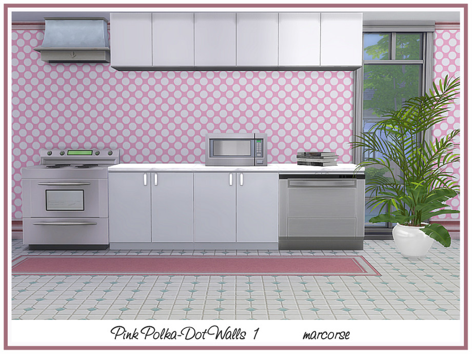 The Sims Resource | Pink Polka Dots Walls_marcorse