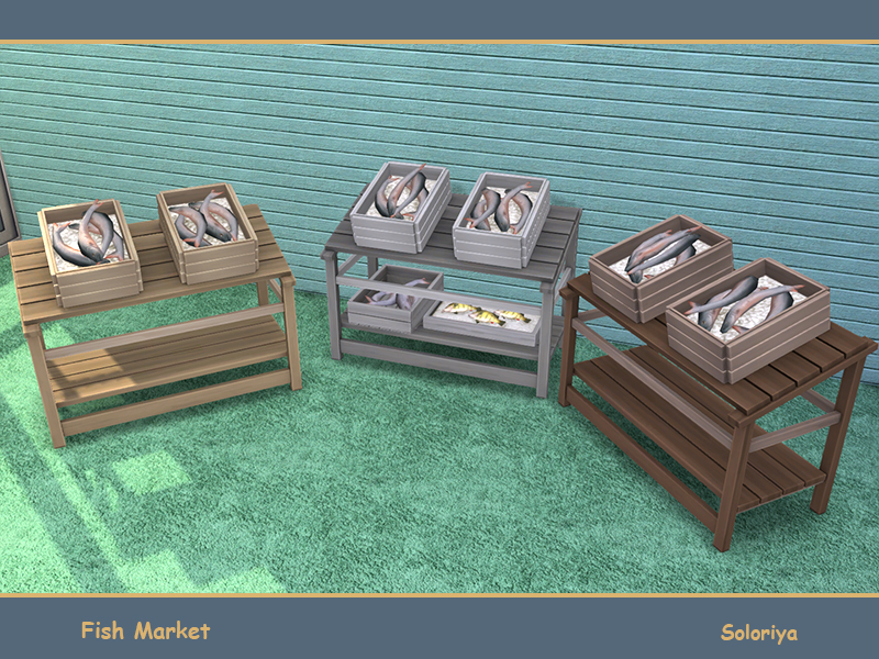 The Sims Resource | Fish market. Stall with Fish