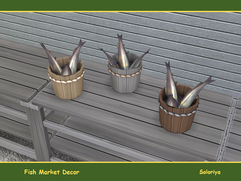 The Sims Resource | Fish Market Decor. Bucket with Fish