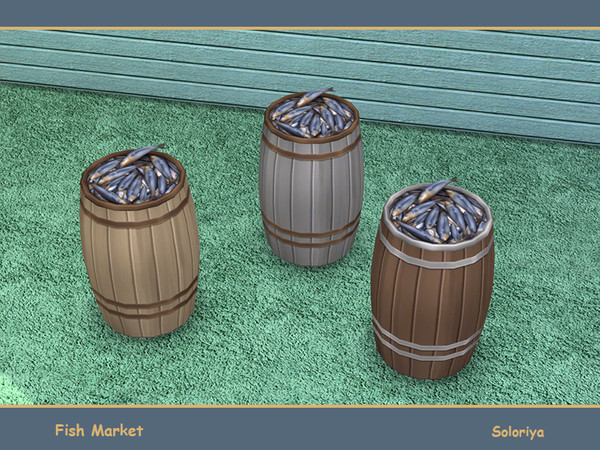 The Sims Resource | Fish market. Barrel with Fish
