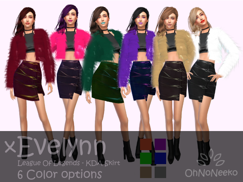 The Sims Resource | ONN KDA Evelynn Skirt - Cool Kitchen needed