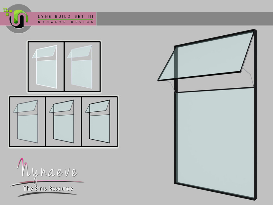 The Sims Resource | Lyne Build Set III - Tall Window - 3x1 Open