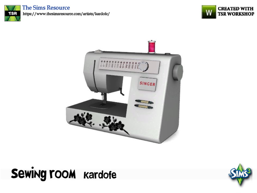 The Sims Resource - kardofe_Sewing room_Sewing machine