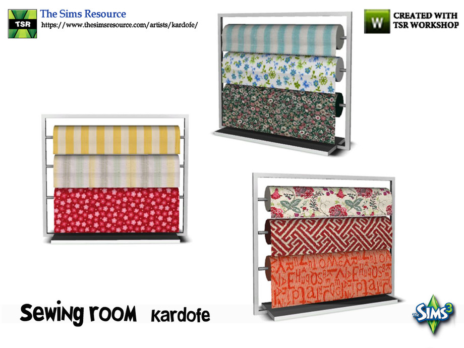The Sims Resource | kardofe_Sewing room_Fabric