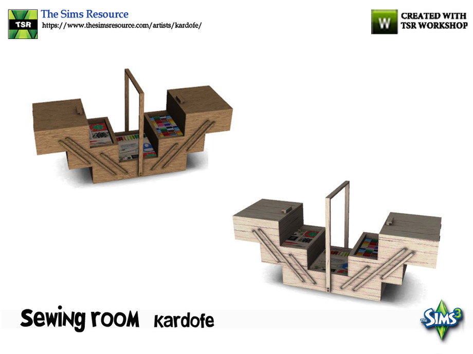 The Sims Resource | kardofe_Sewing room_Sewing box