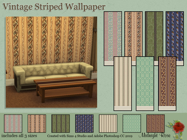The Sims Resource | Vintage Striped Damask