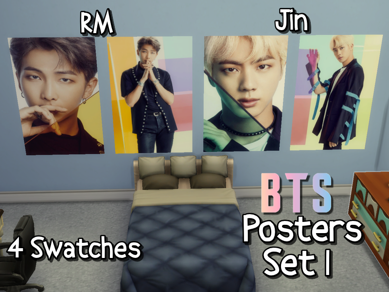 The Sims Resource | BTS Fake Love JPN Posters (RM + Jin)