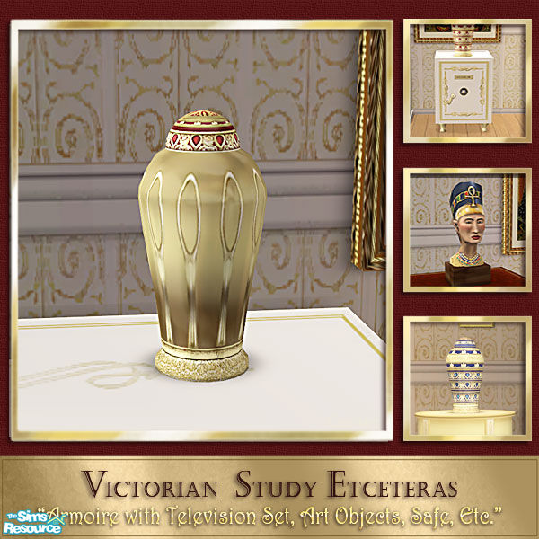 The Sims Resource - Victorian Study Etceteras - Urn Red Gold