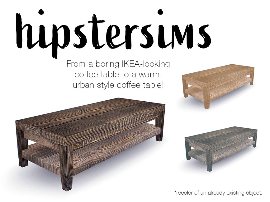 The Sims Resource - Urban Wood Coffee Table