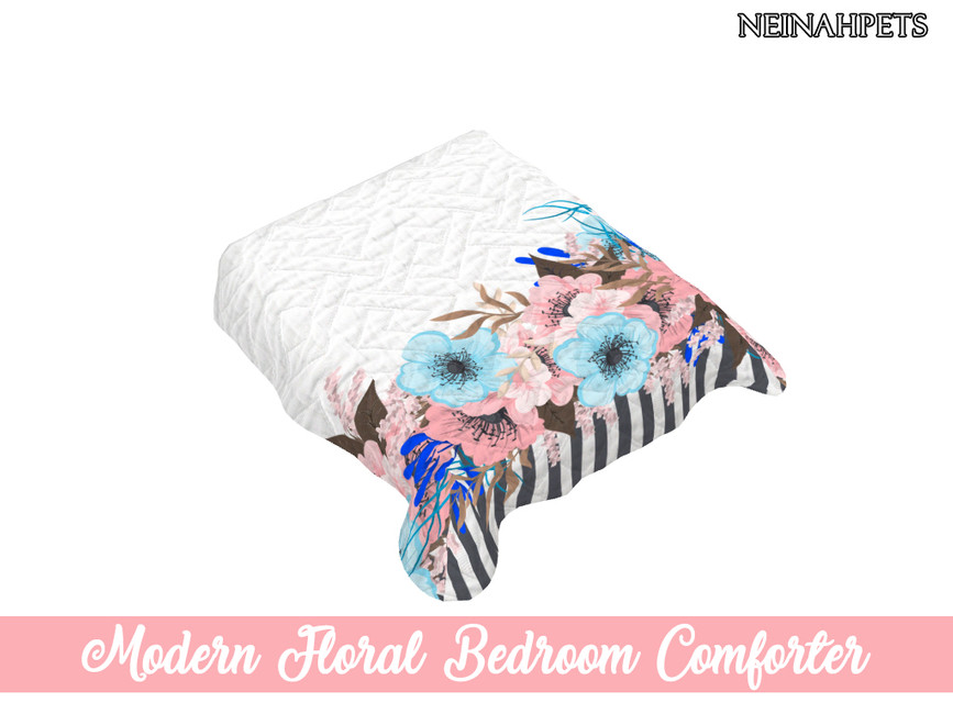 The Sims Resource - Modern Floral Comforter