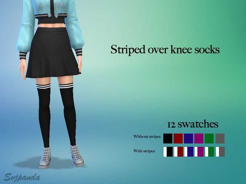 The Sims Resource | Striped over knee socks