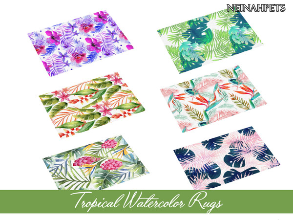 The Sims Resource | Tropical Watercolor Rug