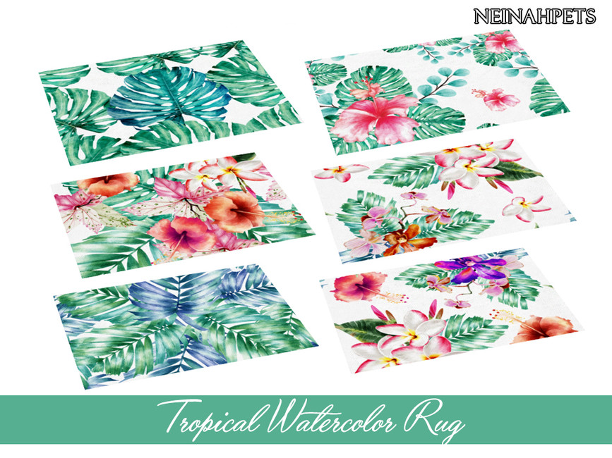 The Sims Resource - Tropical Watercolor Pt 2 Rug
