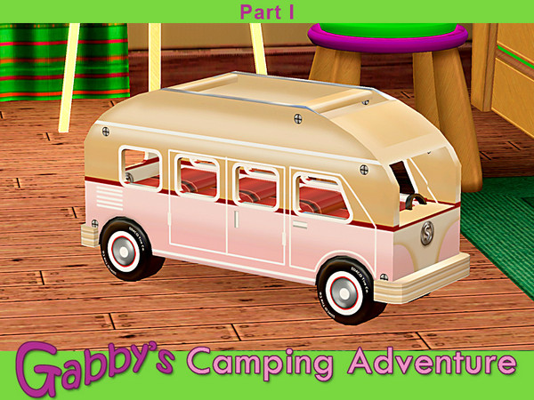 The Sims Resource | Gabby's Camping Adventure Pink Toy Camper