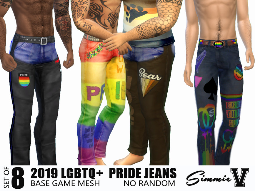 The Sims Resource - SimmieV_LGBTQ+ Pride Jeans