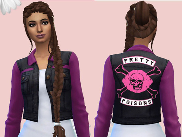 The Sims Resource | Pretty Poisons Pink Jean Jacket - Cool Kitchen needed