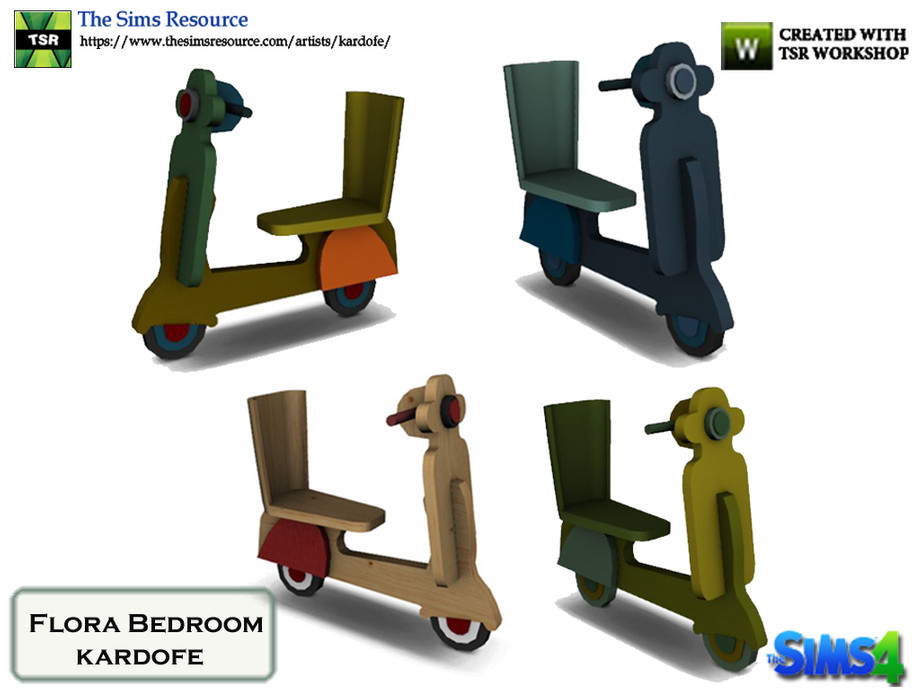 The Sims Resource | kardofe_Flora Bedroom_Scooter