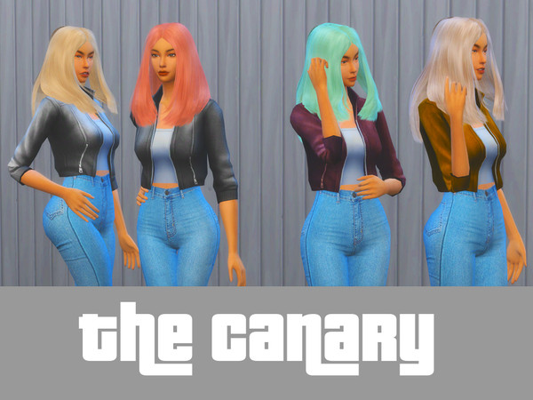 The Sims Resource | Base Game Jacket Cropped, 4 Swatches