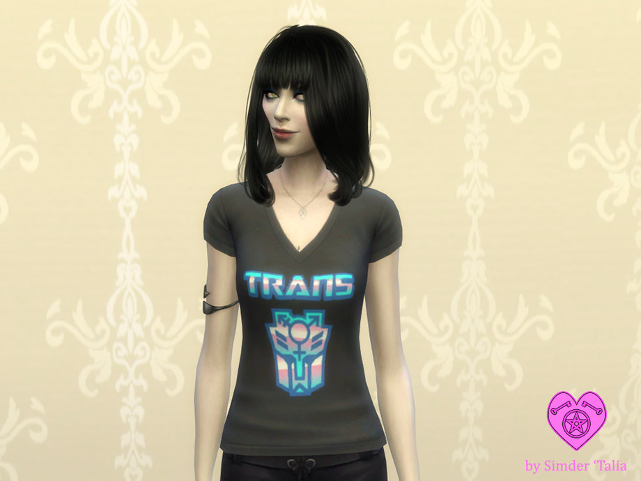 The Sims Resource | Trans Pride T Shirt - feminine fit