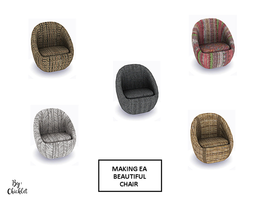 The Sims Resource | Making EA Beautiful - Wicker Whims Chair Recolor