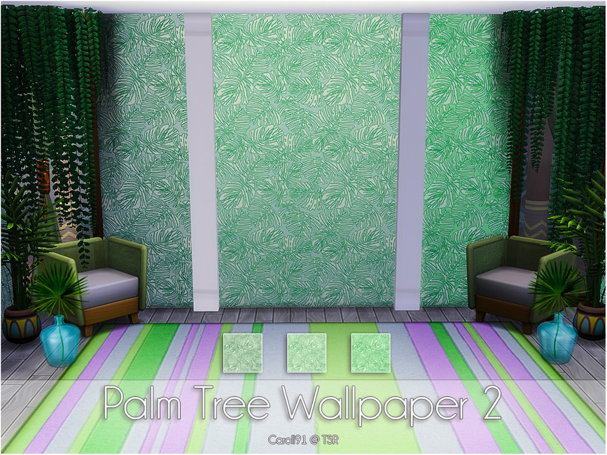 The Sims Resource - Palm Tree Wallpaper 2