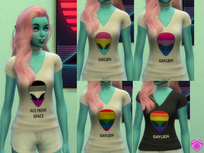Simder_Talia's Gaylien Pride Month Alien Shirts Set