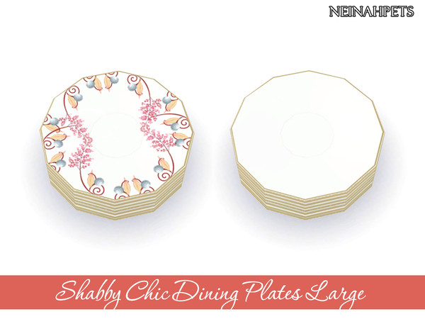 The Sims Resource | Shabby Chic Dining Plates (Large)