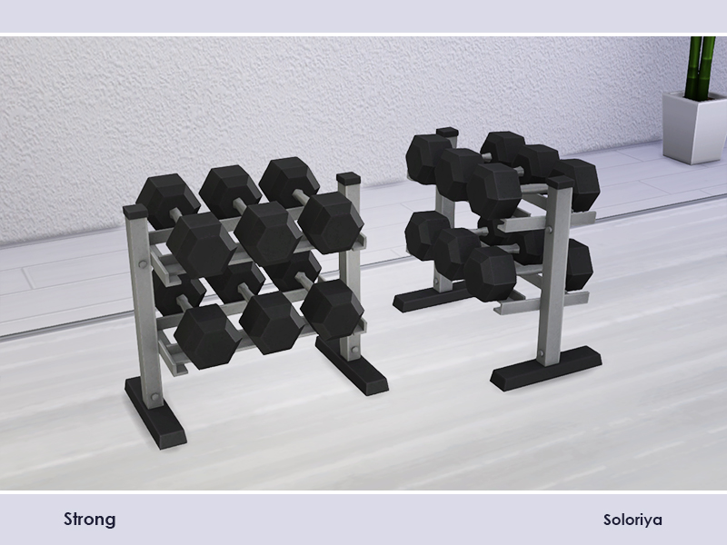 The Sims Resource | Strong. Hex Dumbbell Rack, v2